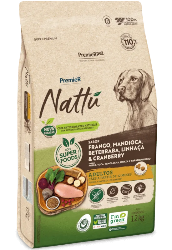 PremieR Nattu para Cães Adultos | Frango, Mandioca e